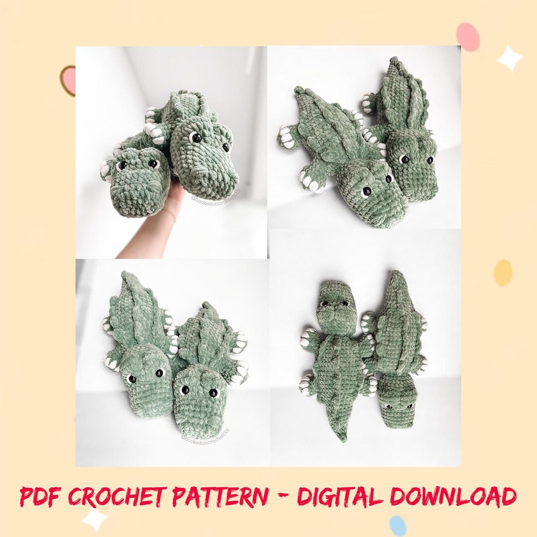 Alligator Crochet Pdf Pattern, Alligator Crochet Pattern, Crocodile ...