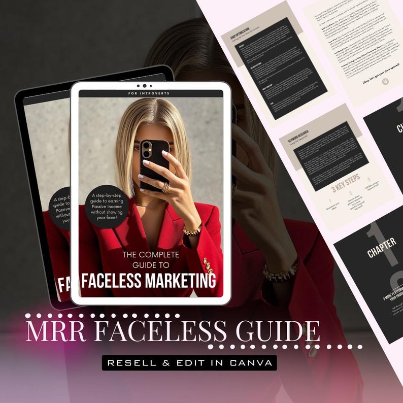 Faceless Marketing Guide, Editable Canva Template, Introvert ...
