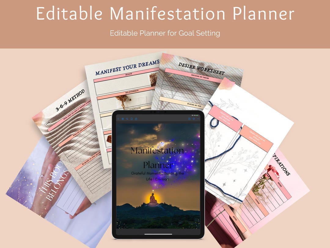 Manifestation Planner | Editable Template | Spiritual Journal | Goal ...