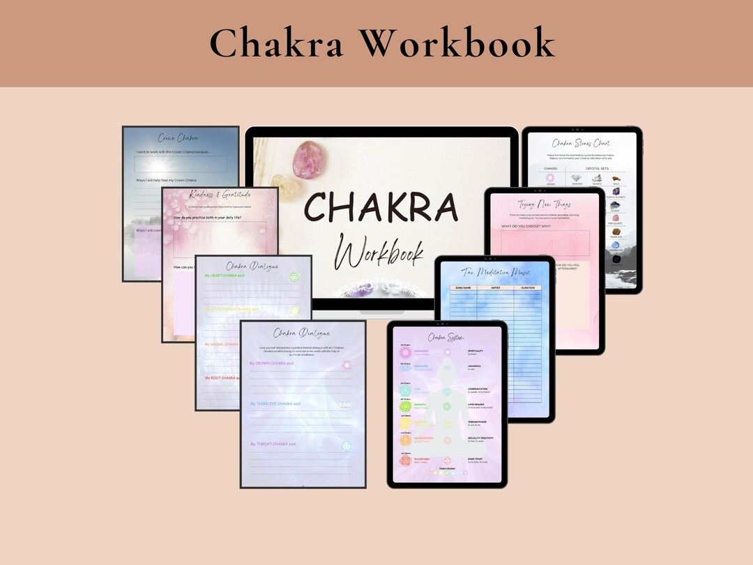 Chakra Workbook Template for Canva | Editable Healing Journal With MRR Resell Rights | Track ...