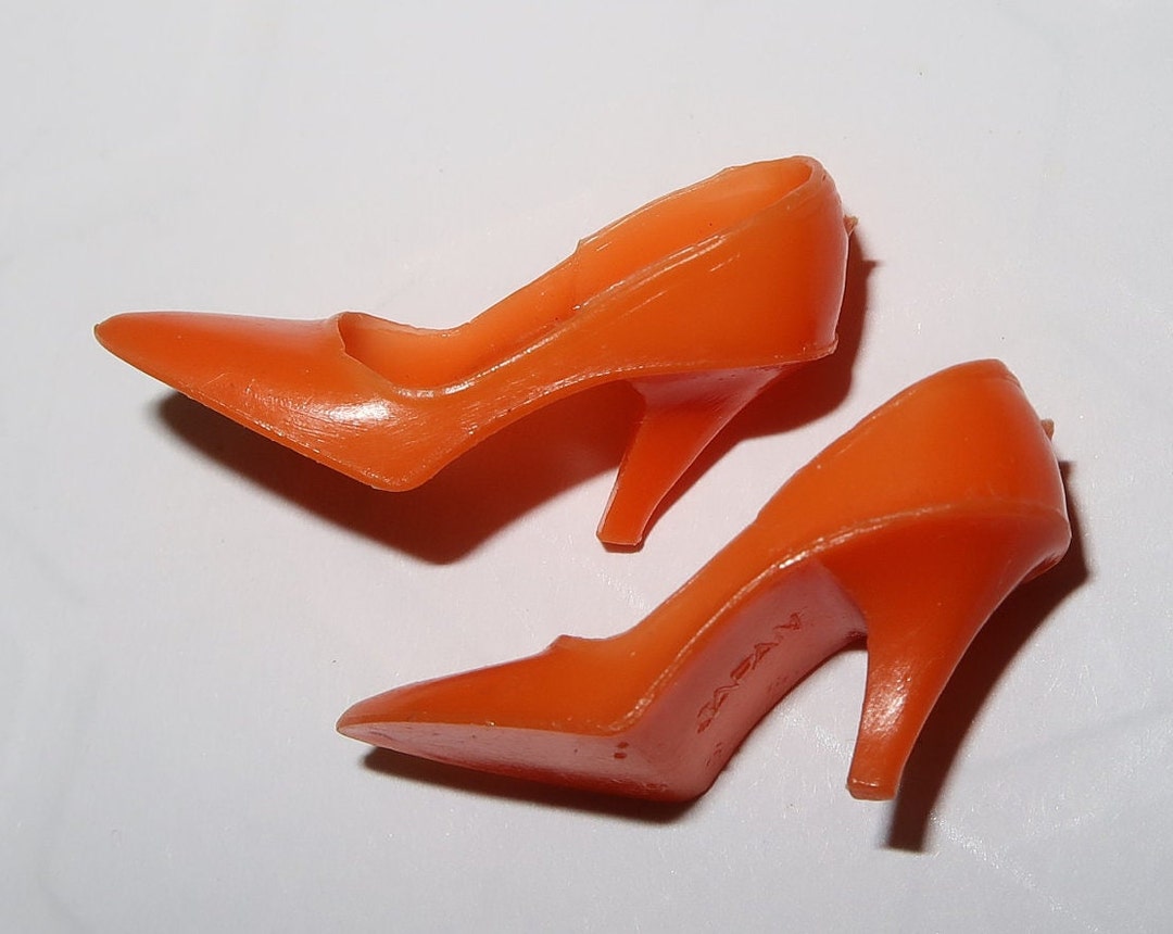 1960s Barbie Japan Orange Closed Toe Heels/pumps - Etsy