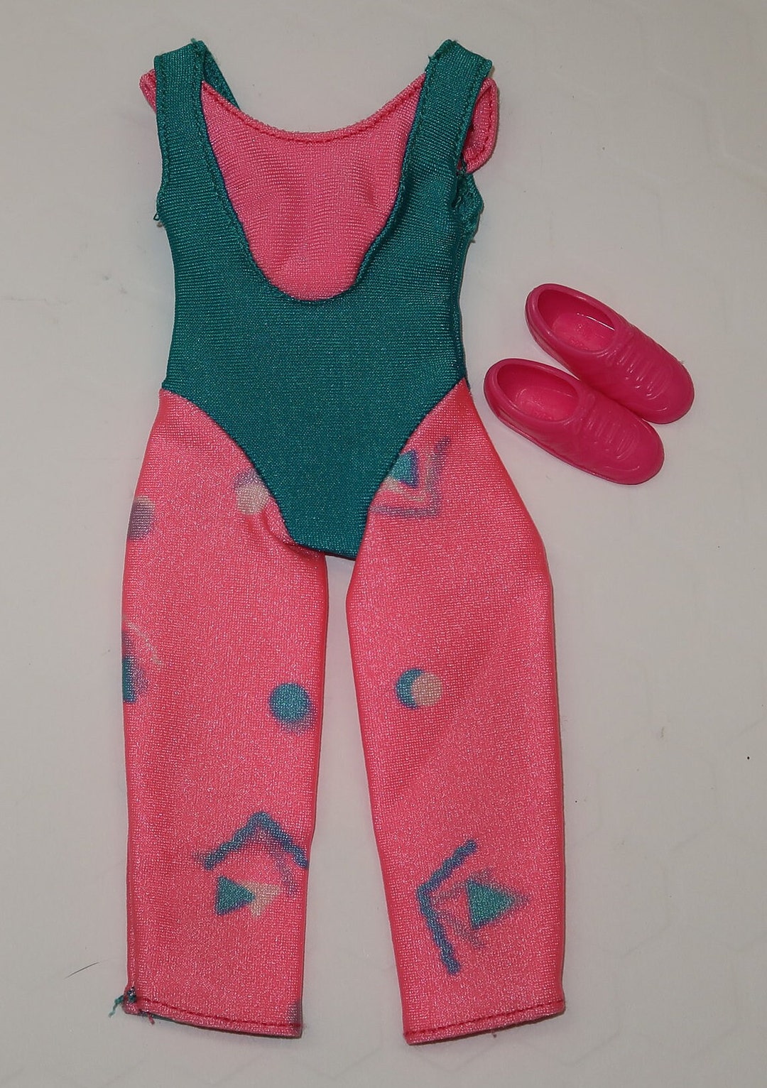 1980s Barbie Exercise Unitard and Hot Pink Tennis Shoes - Etsy