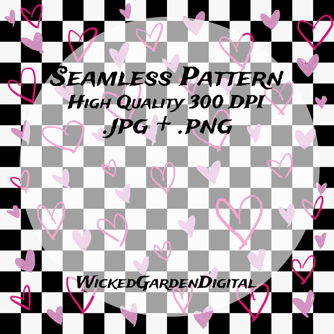 Seamless Checkerboard Heart Pattern, Checkerboard Hearts Design ...
