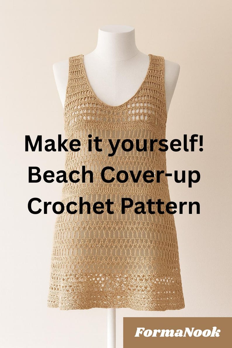 DIY Pretty Cover up Dress Crochet Pattern • Boho Mesh Shift Tunic ...