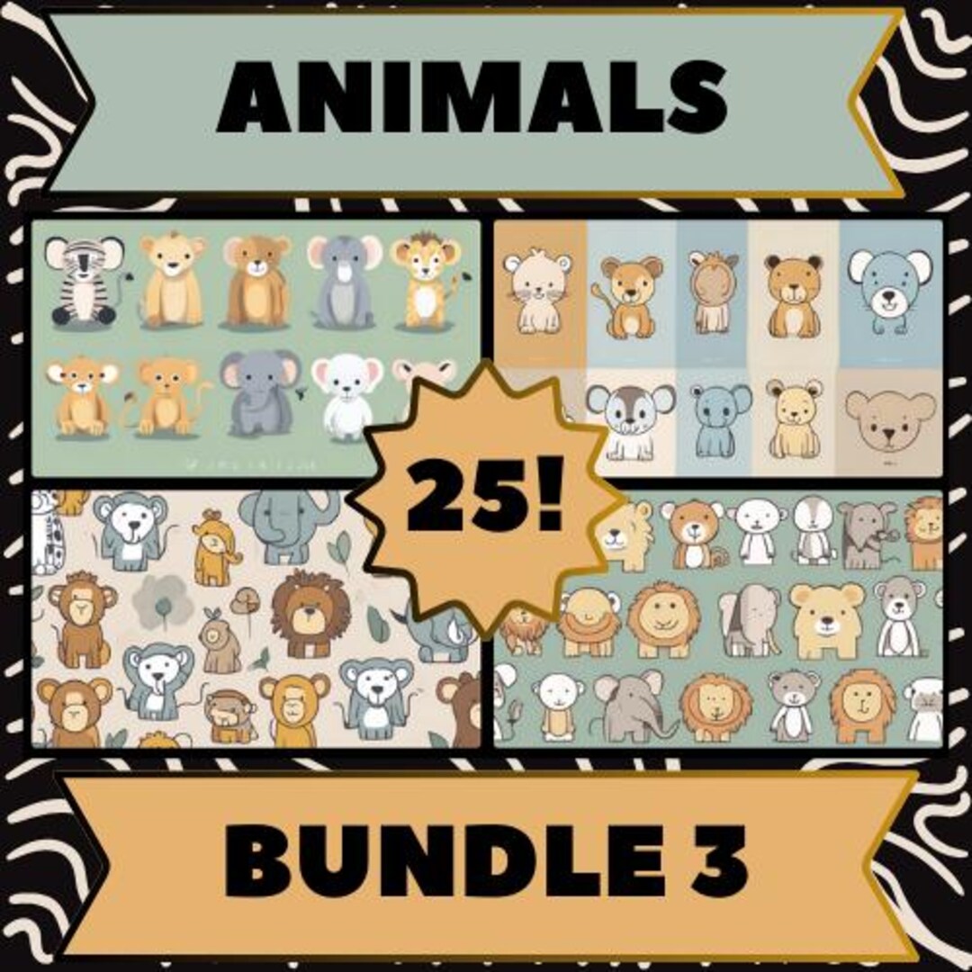 Simple Modern Printable Animal Graphic Set for DIY Posters, T-shirts ...