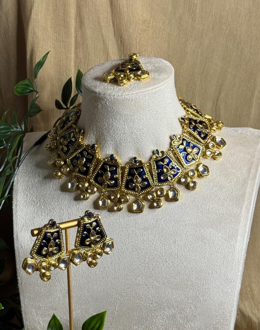 Royal Blue Meenakari Tikka Set - Indian/pakistani Bridal Wedding ...