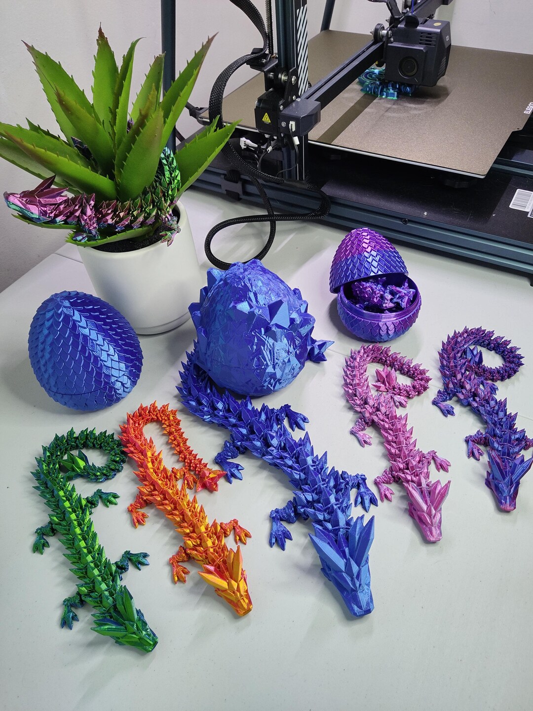 Articulated Crystal Dragon, Articulated Dragon Toy, Crystal Dragon ...