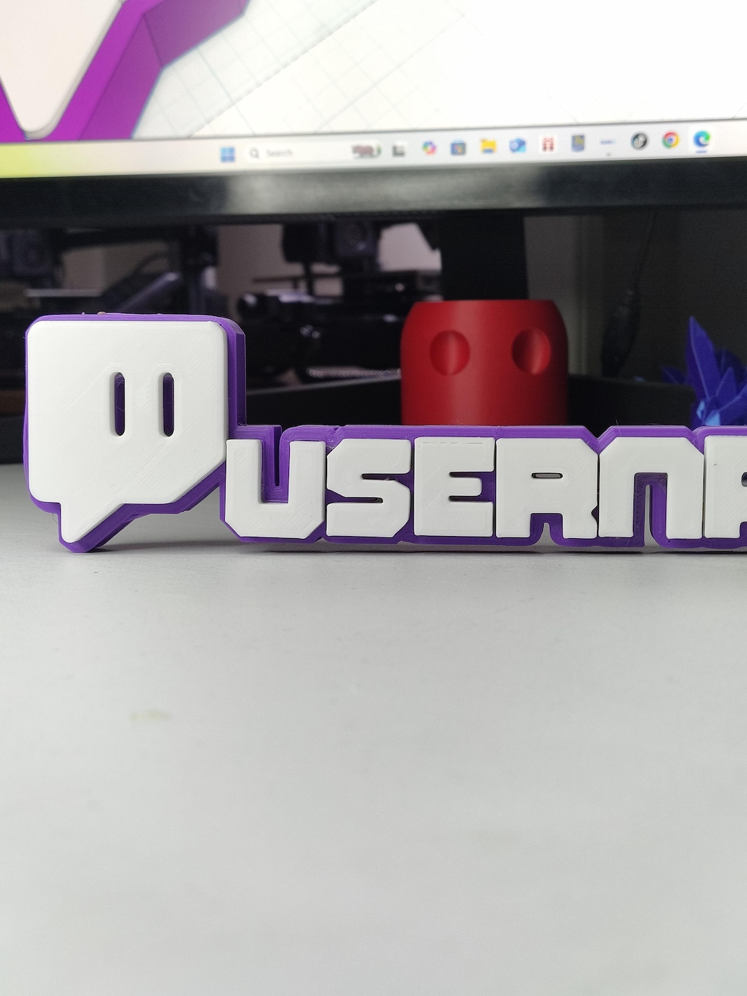 Custom Twitch Name Plate | Personalized Twitch Name Sign | 3D Printed ...