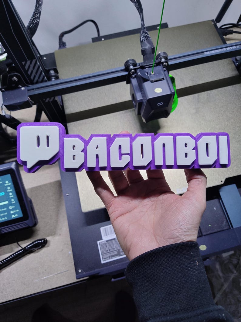 Custom Twitch Name Plate | Personalized Twitch Name Sign | 3D Printed ...