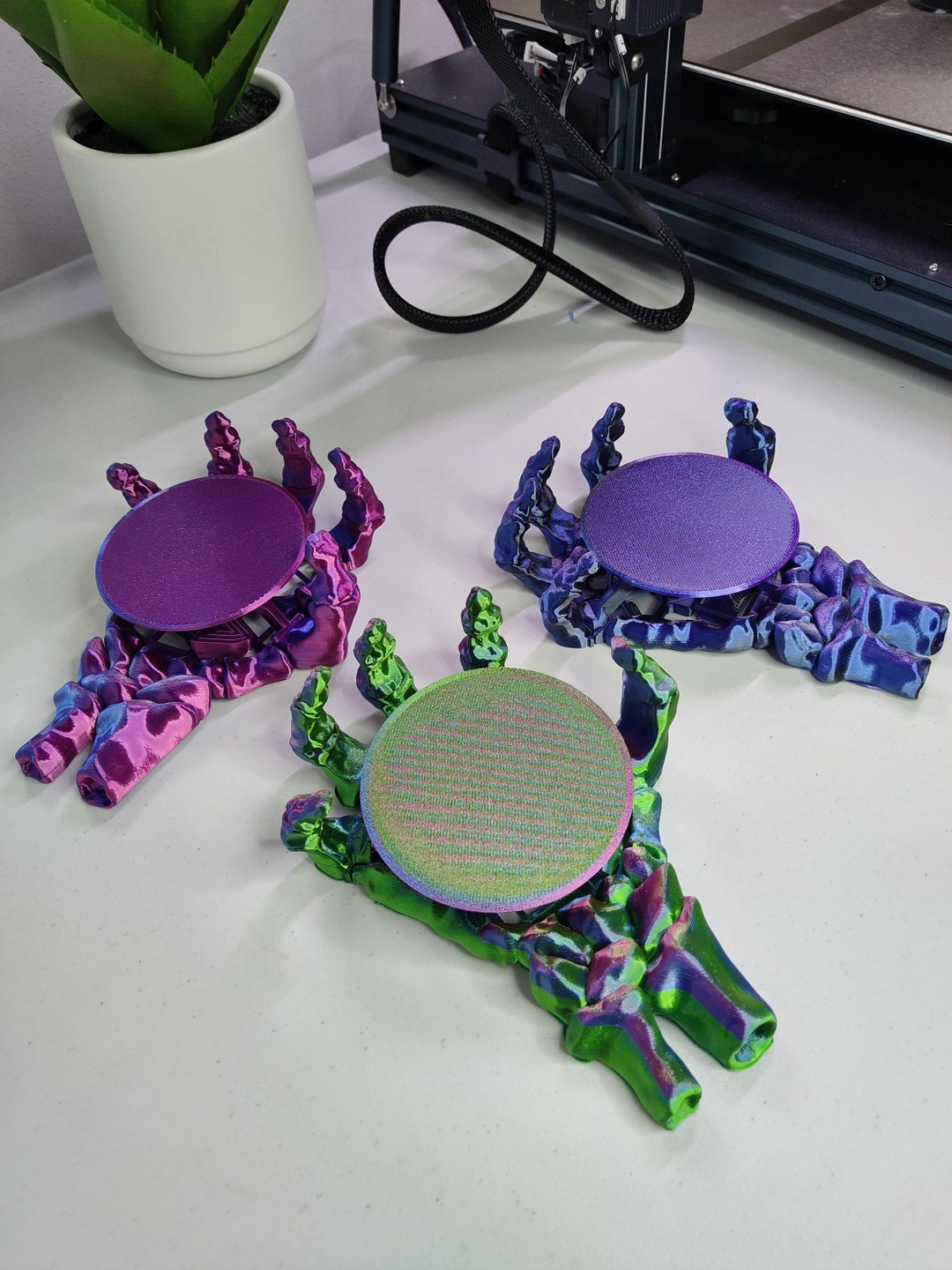 3D Printed Functional Skeleton Hand Coasters, Gothic Skeleton Drink ...