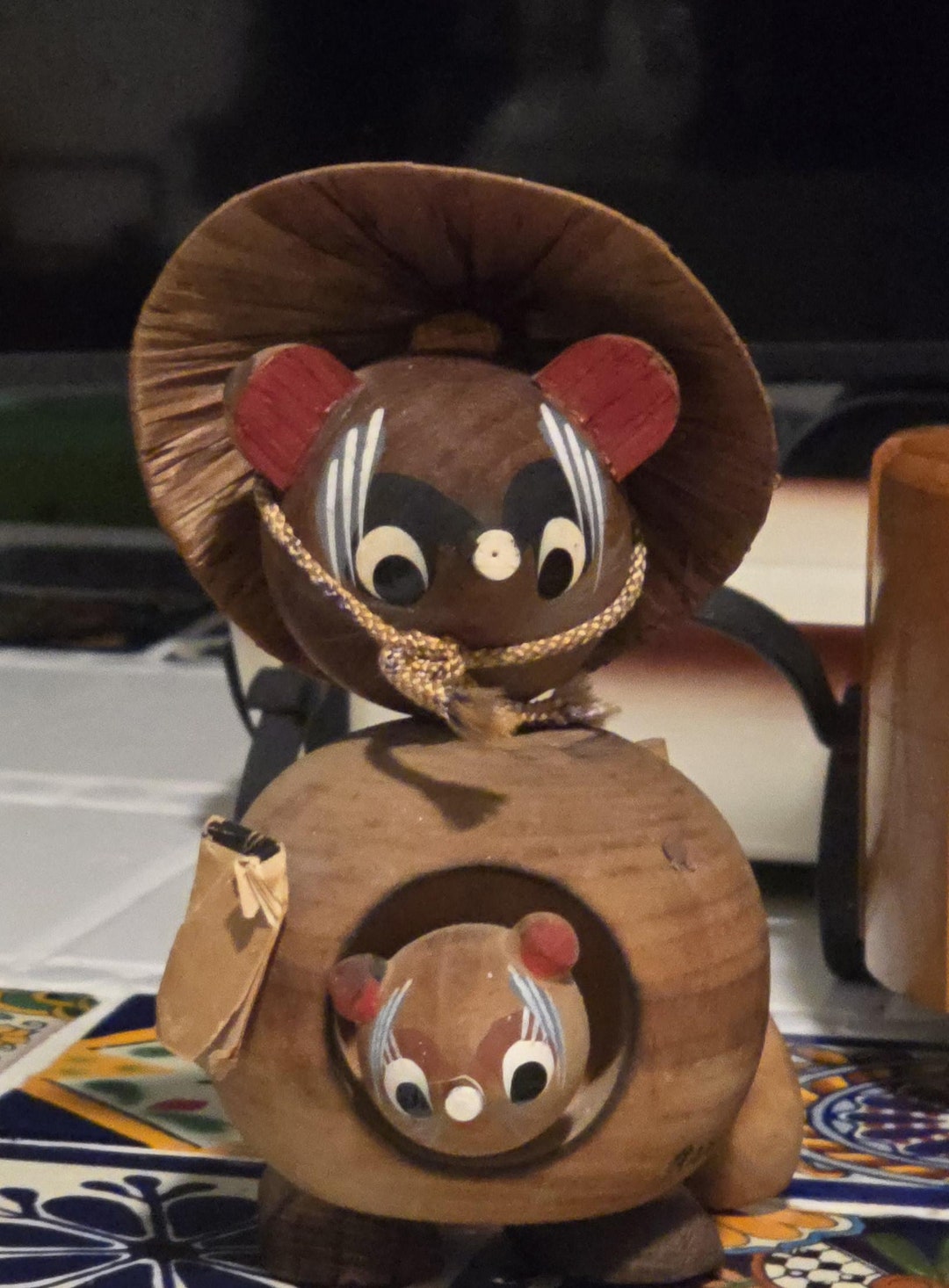 Hand Carved Wood Tanuki Figurine - Etsy