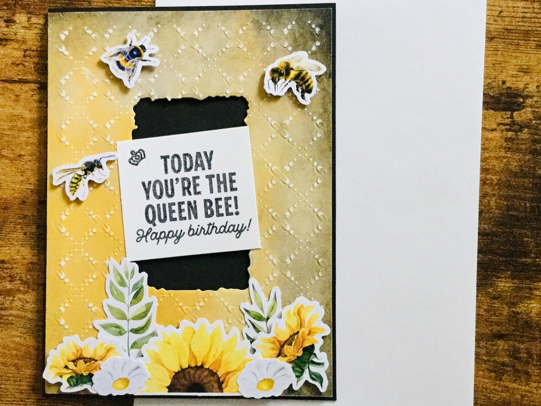 Today You're the Queen Bee Happy Birthday Greeting Card, Blank Inside ...