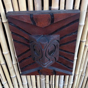 Carved Block Tiki on Carved Panel, Mysterious and Exotic Tiki Bar Decor ...