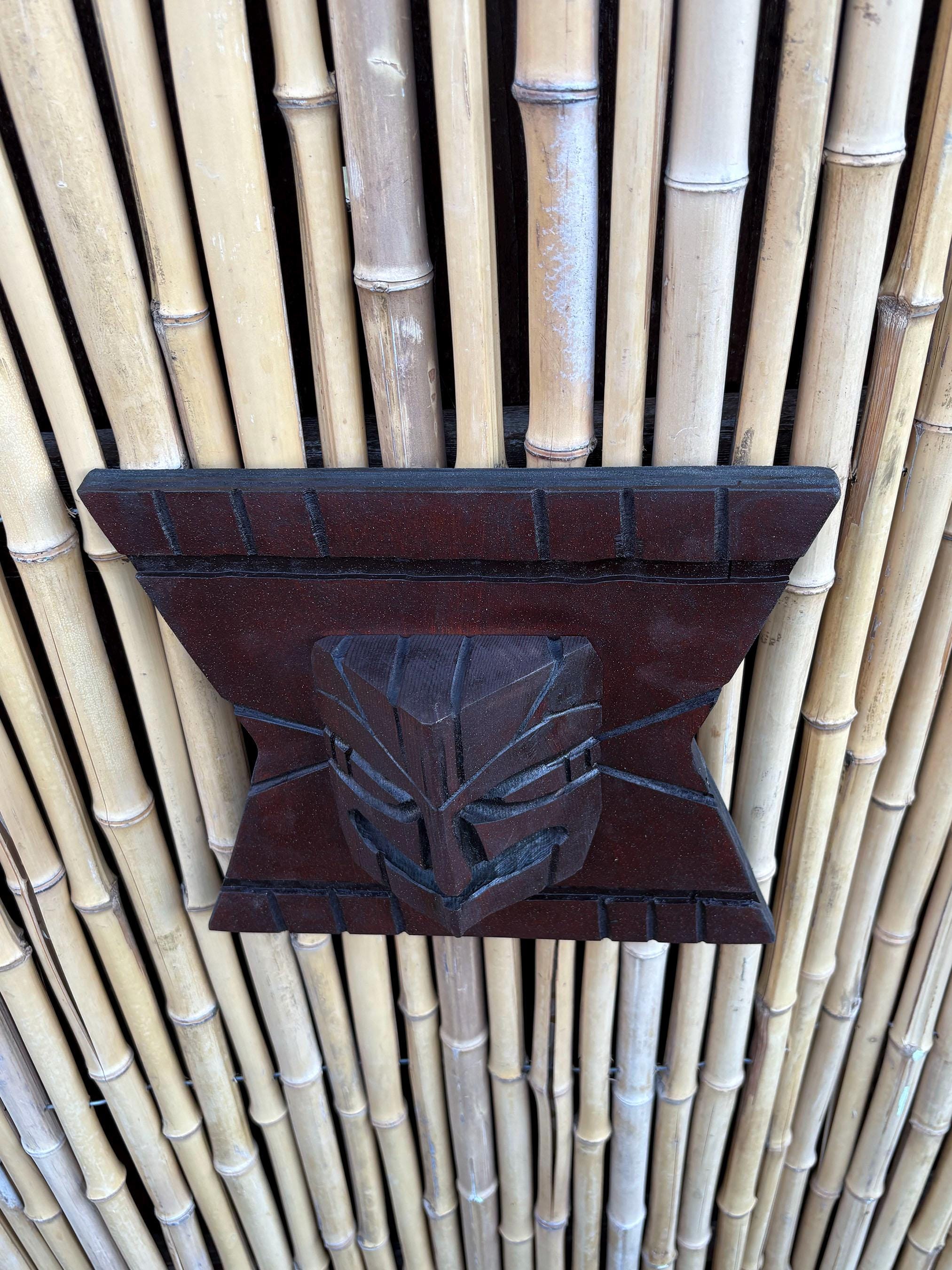 Carved Block Tiki on Carved Panel, Mysterious and Exotic Tiki Bar Decor ...