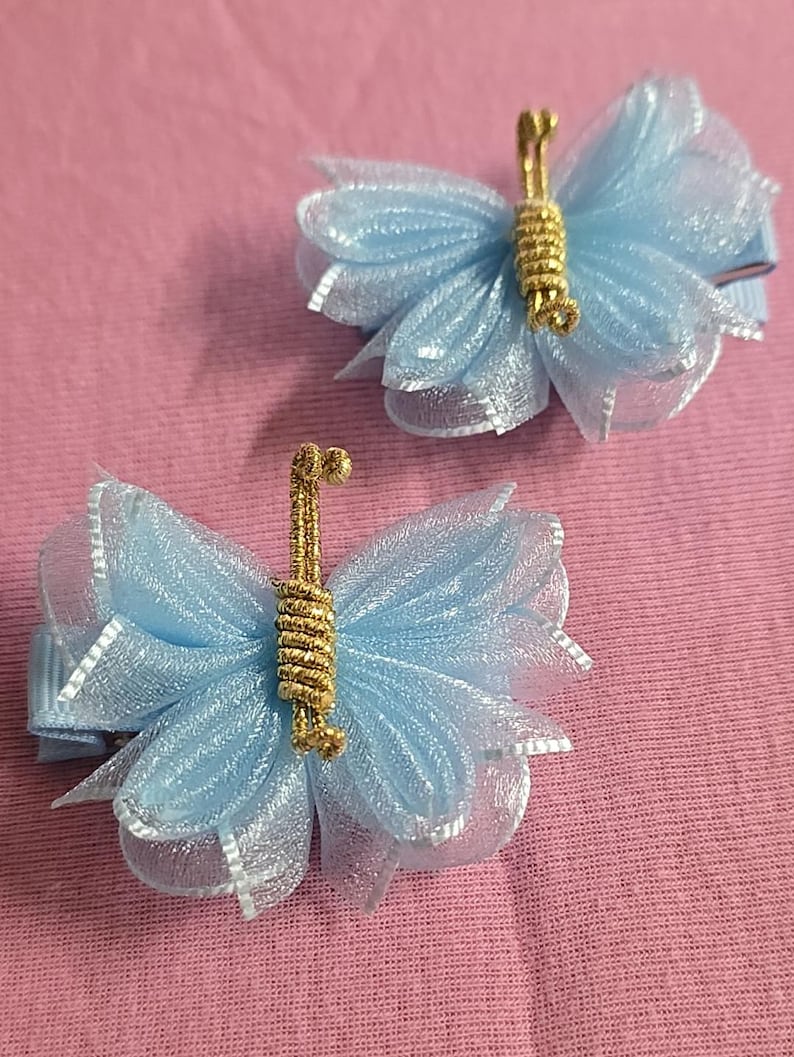 Charming Blue Butterfly Hair Clips Set of 2 - Etsy