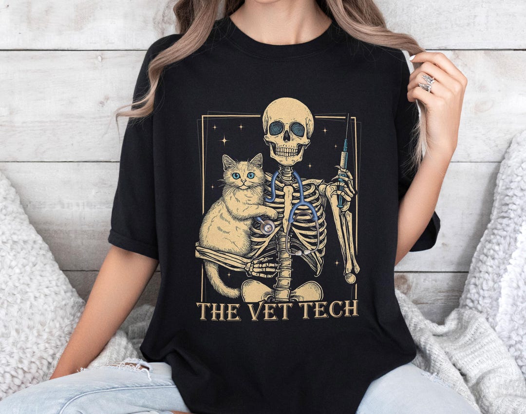 The Vet Tech Shirt, Veterinary Medicine Shirt, Skeleton Vet Staff Shirt ...