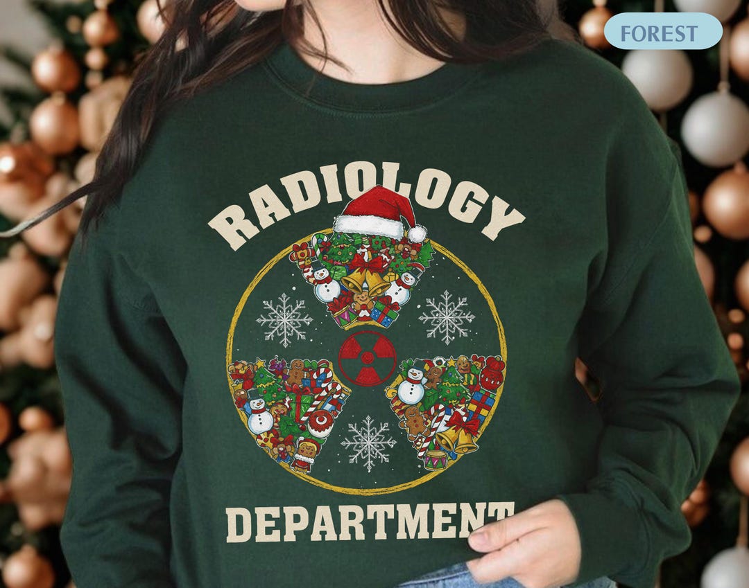 Christmas Radiology Department Sweatshirt, Xray Tech Santa Radiologist ...