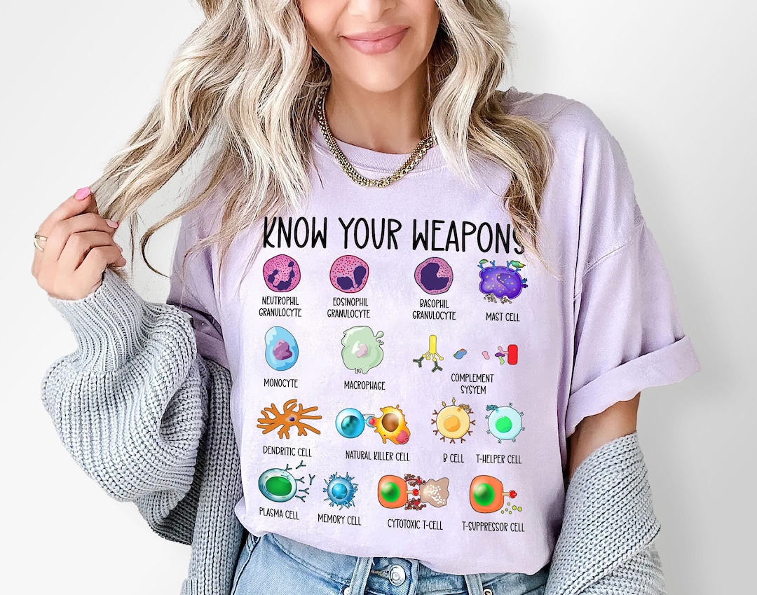 Doodle Immune System Shirt, Microbiology Shirt, Know Your Weapon Tee ...