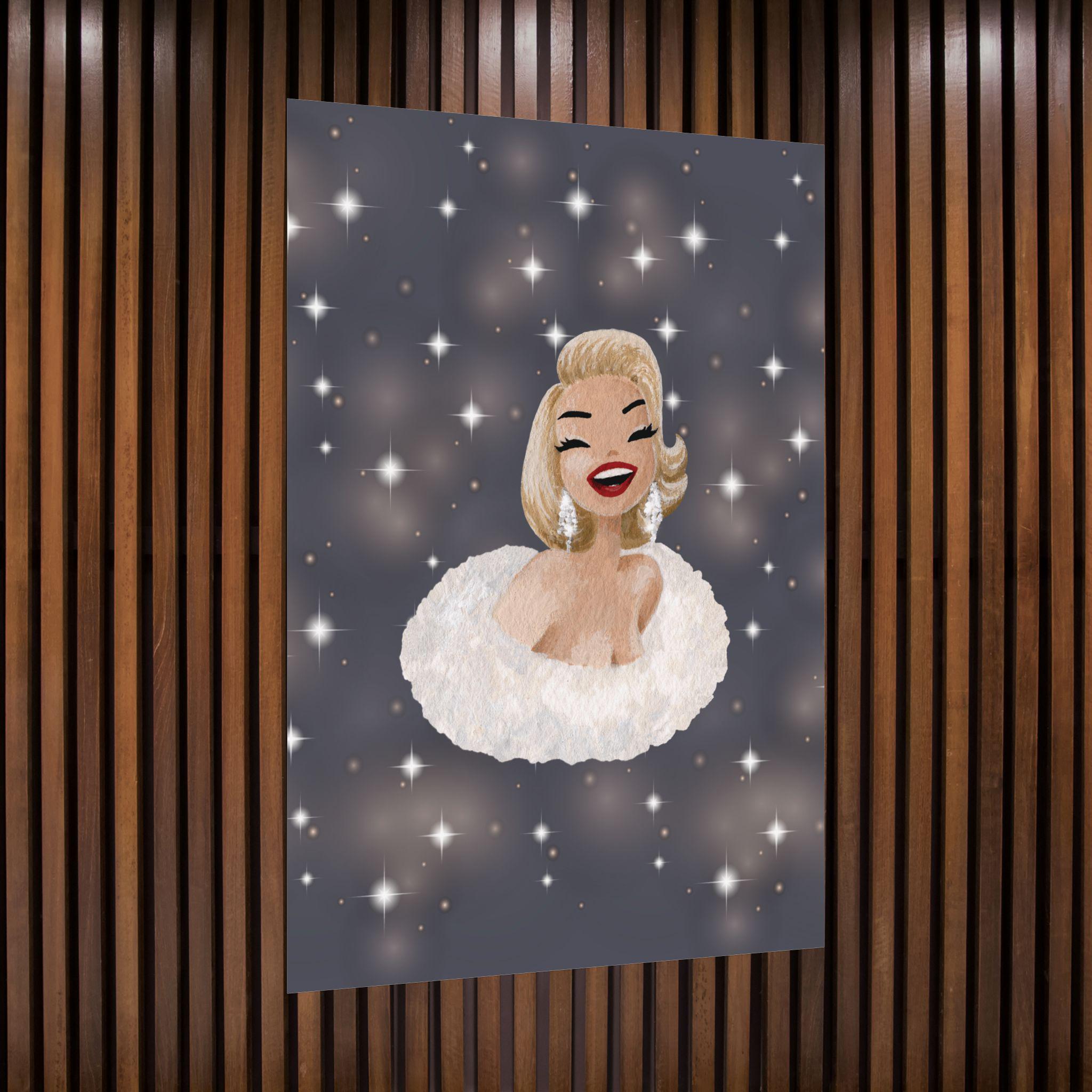 Starlet Poster, Marilyn Monroe-inspired Rolled Poster-gray Wall Art ...