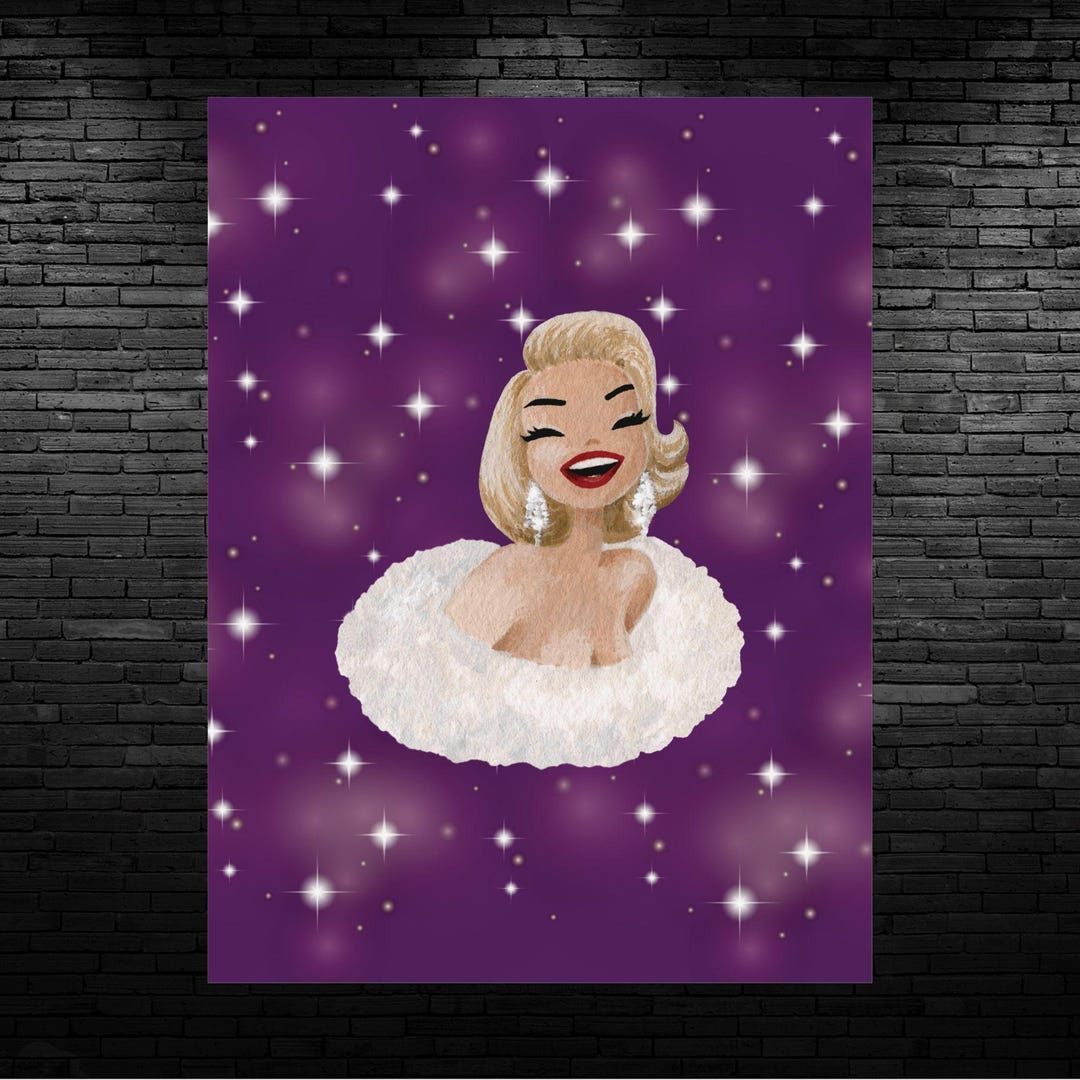 Starlet Poster, Marilyn Monroe-inspired Rolled Poster-purple, Wall Art ...