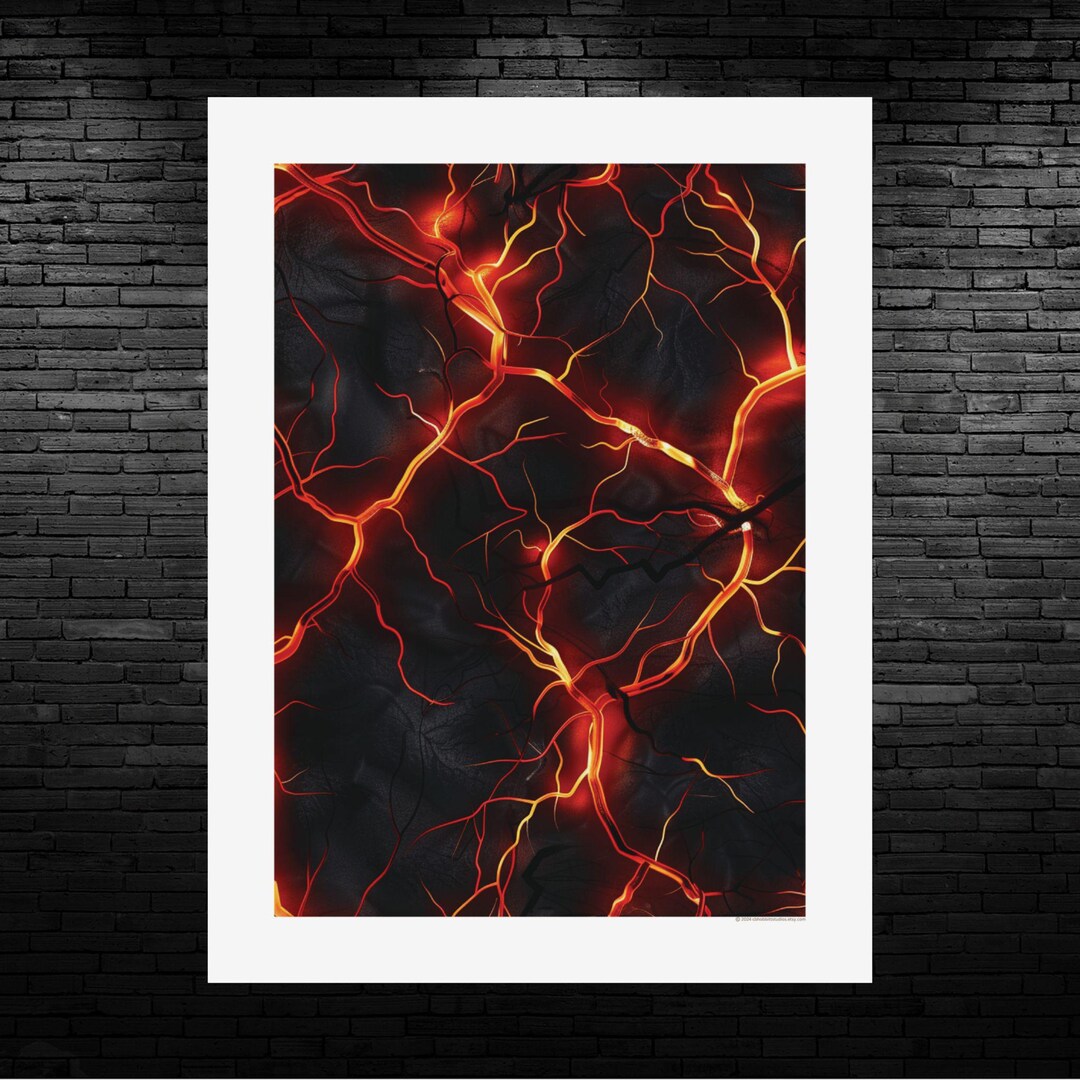 Fire Veins Vertical Poster, Unique Home Decor Wall Art Prints, Dorm ...