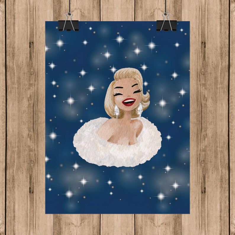 Starlet Poster, Marilyn Monroe-inspired Rolled Poster-blue, Wall Art ...