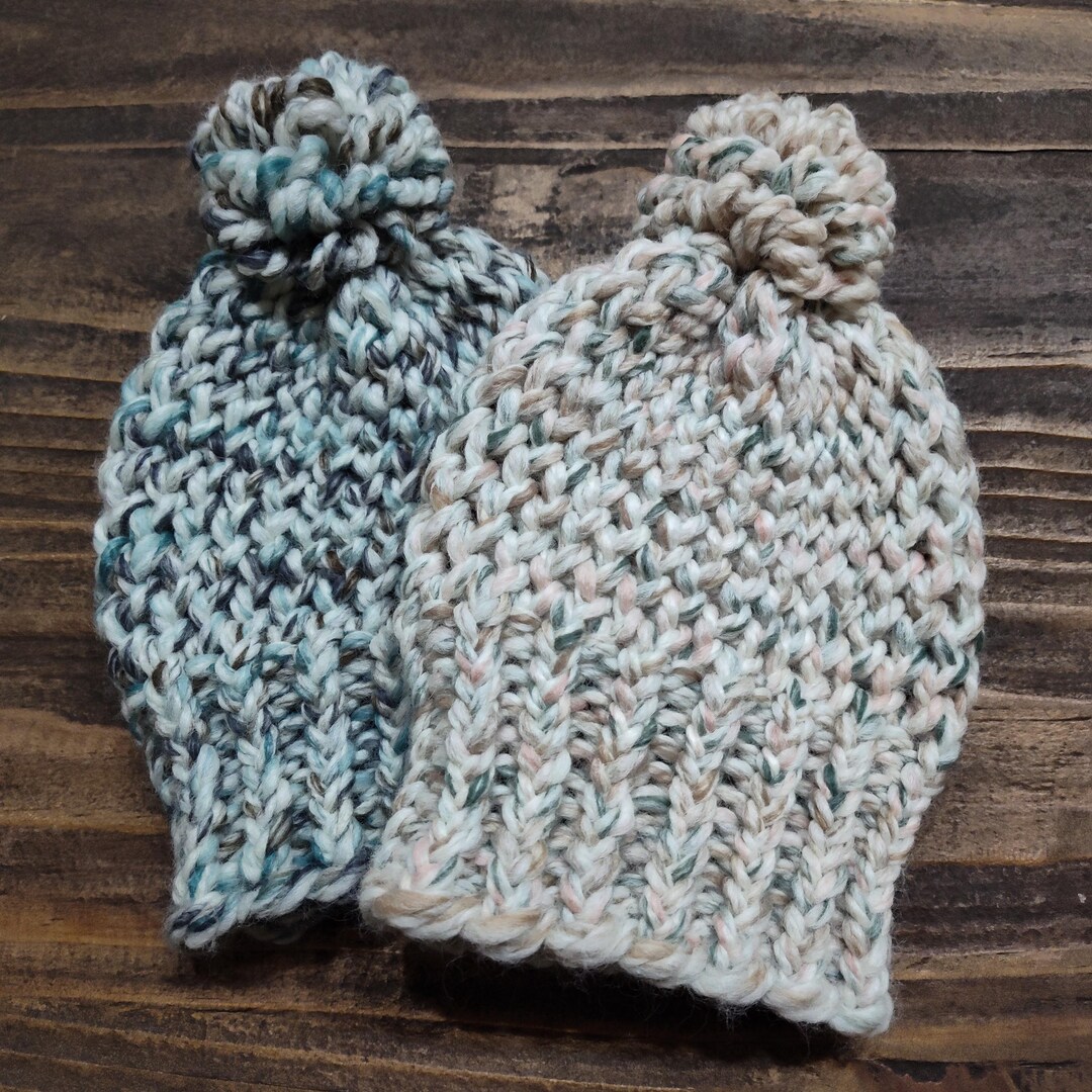 Wool Baby Hat / Pastel Baby Hat / Knit Hat for Baby / Baby Hat With Pom ...