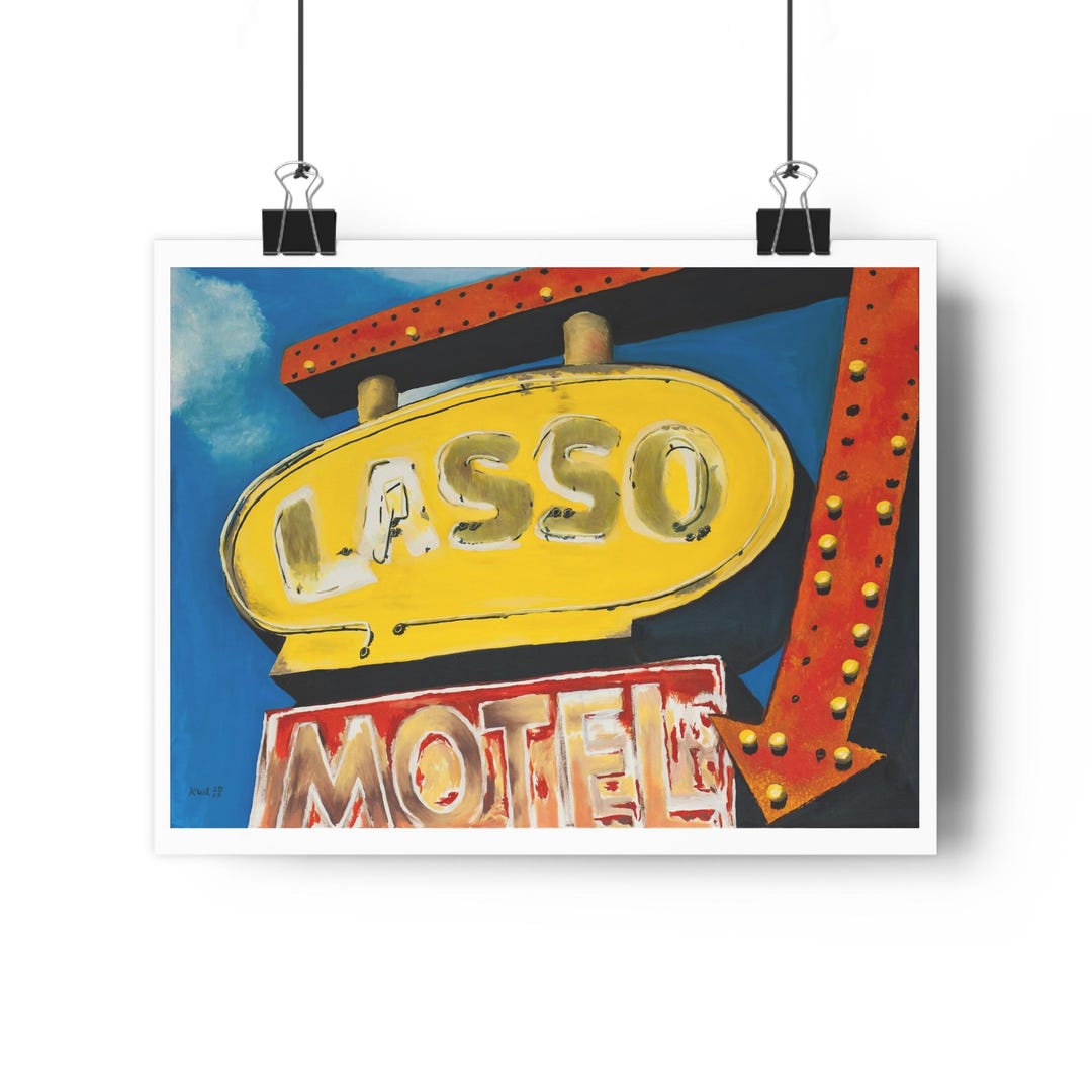 Lasso Motel Vintage Neon Sign Giclée Art Print - Etsy