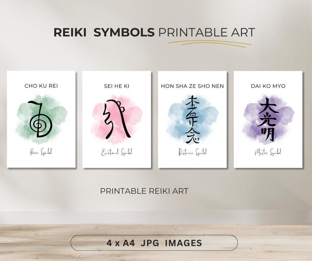 Reiki Symbols Printable Art – Digital Healing Wall Decor, Spiritual Art ...