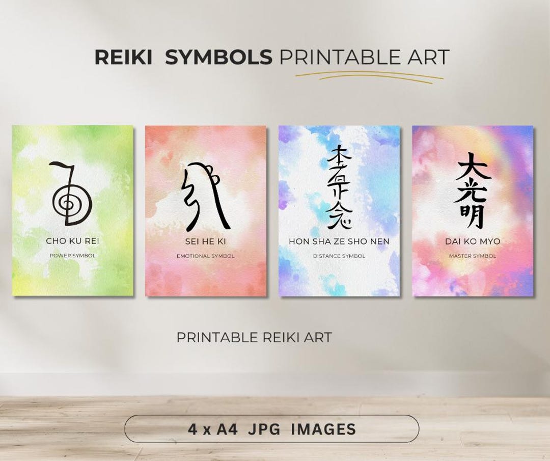 Reiki Symbols Printable Art – Digital Healing Wall Decor, Spiritual Art ...