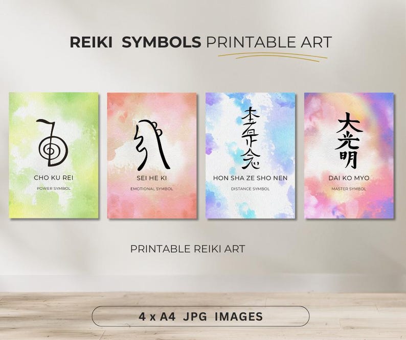 Reiki Symbols Printable Art – Digital Healing Wall Decor, Spiritual Art ...