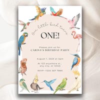 Editable Birdie Invitation, Spring Birds Invitation, Little Birdie ...