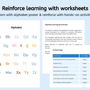 Alphabet Activity Worksheets and Poster Set - Preschool, Kindergarten ...