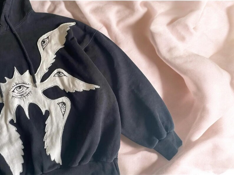 Embroidered Oversized Jacket | Punk Rock Hoodie | Loose Gothic Sweater ...