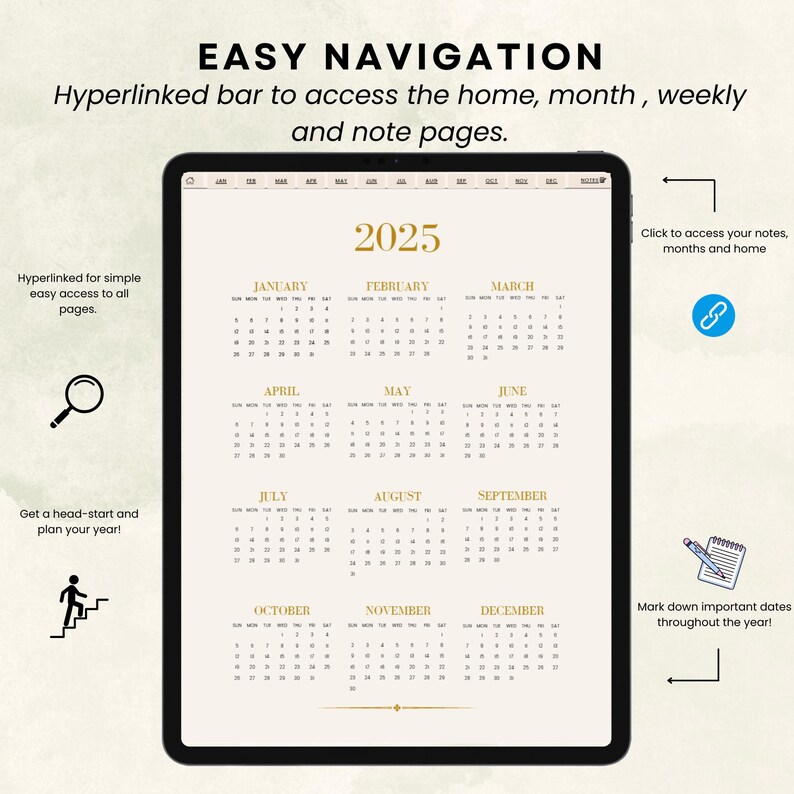 2025 Digital Planner Goodnotes Planner Dated Planner iPad Planner ...