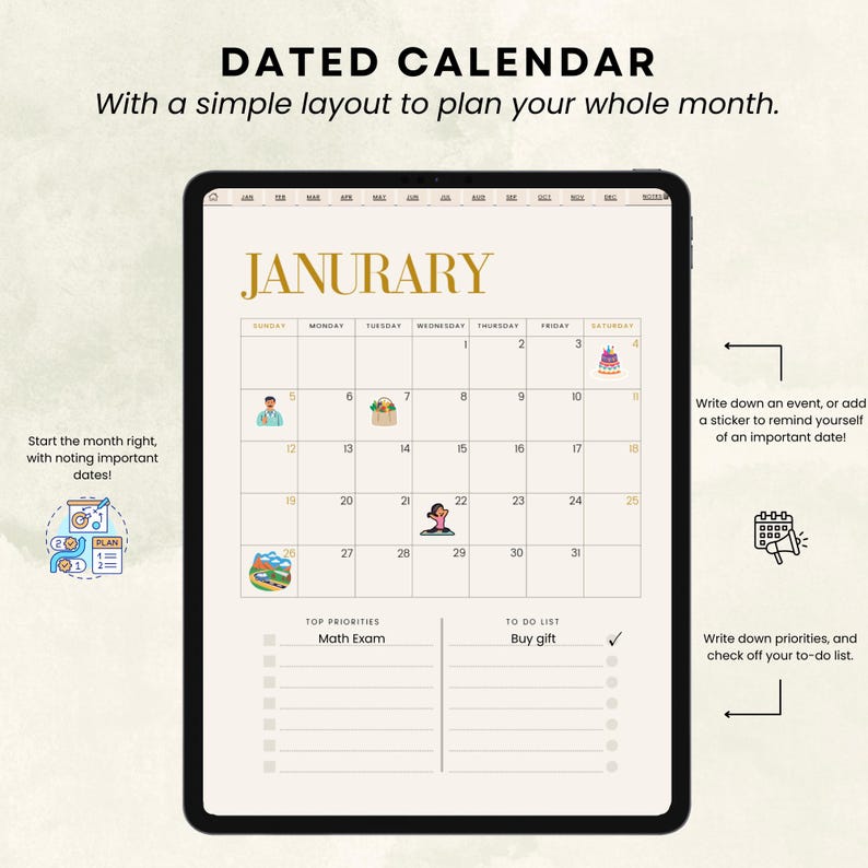 2025 Digital Planner Goodnotes Planner Dated Planner iPad Planner ...