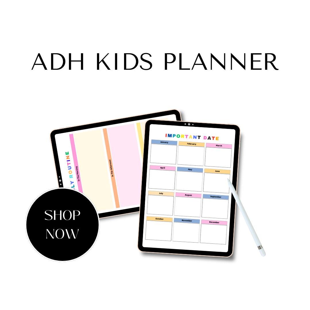 Kids Planner, ADHD Kids Tools, Kids Routine Chart, ADHD Planner 2024 ...