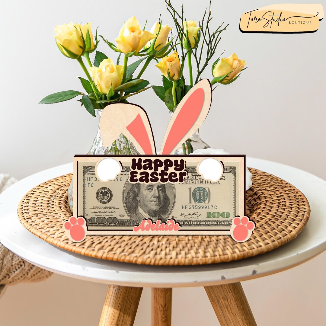2025 Easter Bunny Money Holder Gift Custom Bunny Cash Holder for Kids ...