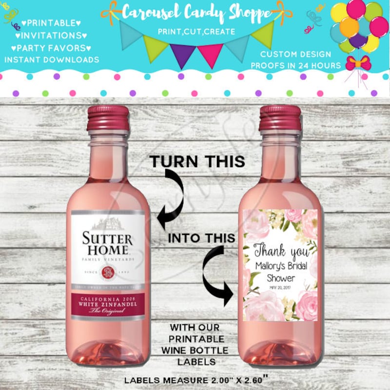 Mini Bottle Labels - Etsy