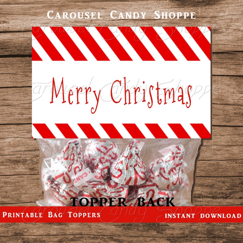 Santa Kisses DIY Bag Topper Digital PDF File | Etsy
