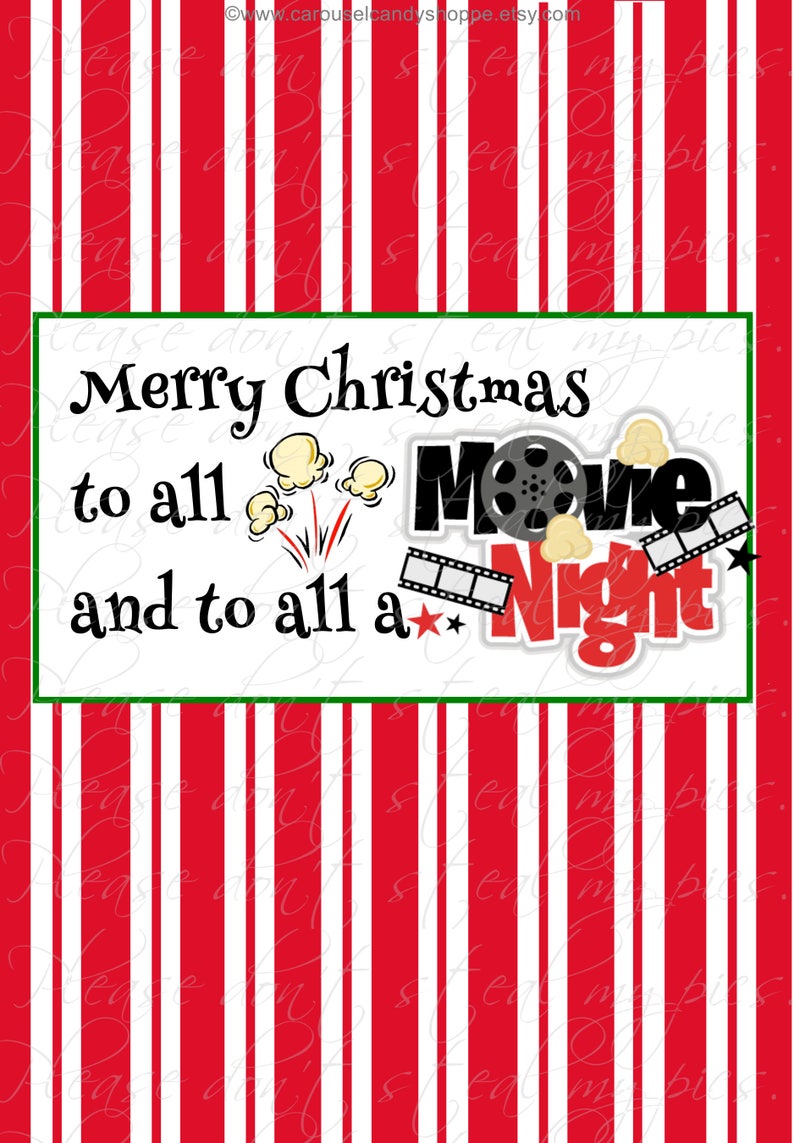 Christmas Movie Night Microwave Popcorn Wrappers Christmas - Etsy