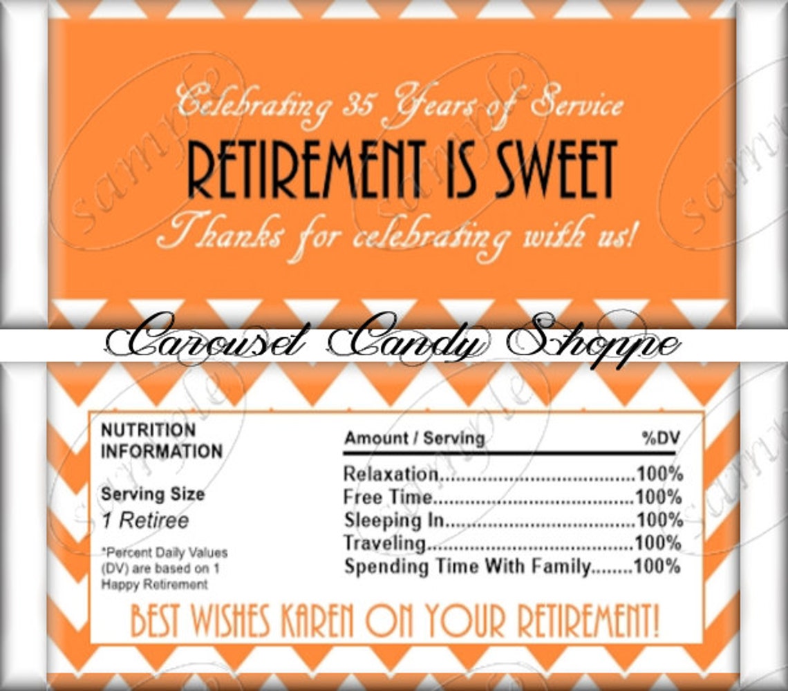 PRINTABLE Retirement is Sweet Retirement Party Candy Bar - Etsy