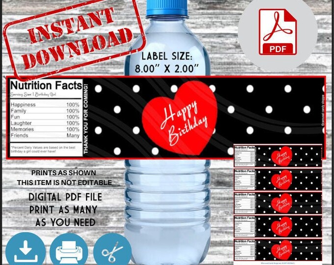 Scavenger Hunt Water Bottle Labels, Instant Download, Digital File ...