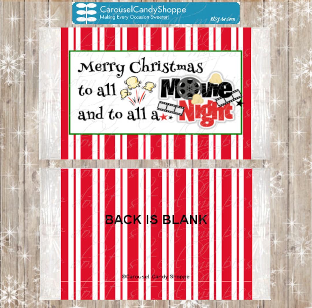 Christmas Movie Night Microwave Popcorn Wrappers Christmas - Etsy