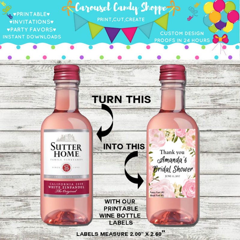 Mini Bottle Labels - Etsy