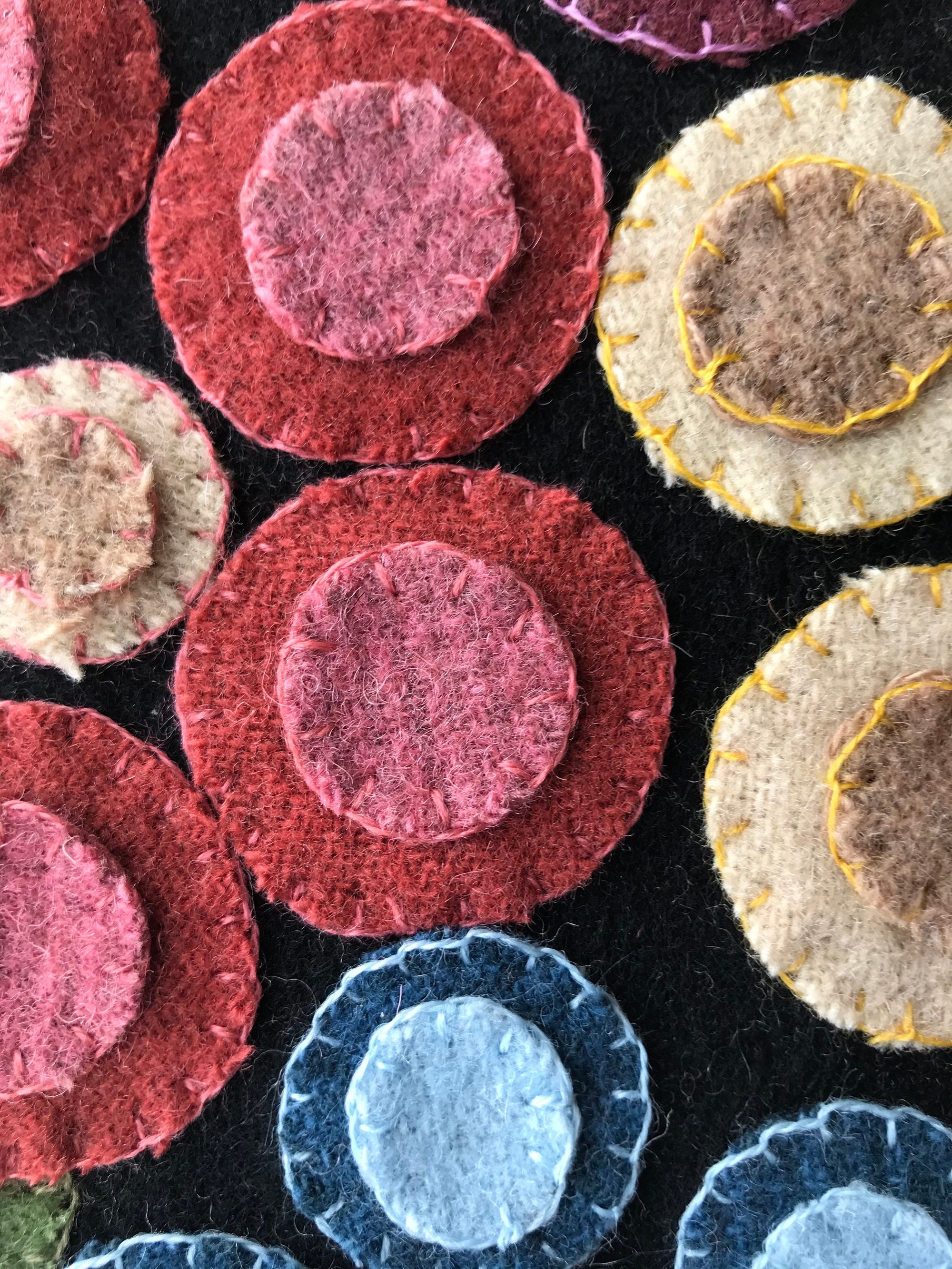 Wool Flower Penny Mat - Etsy