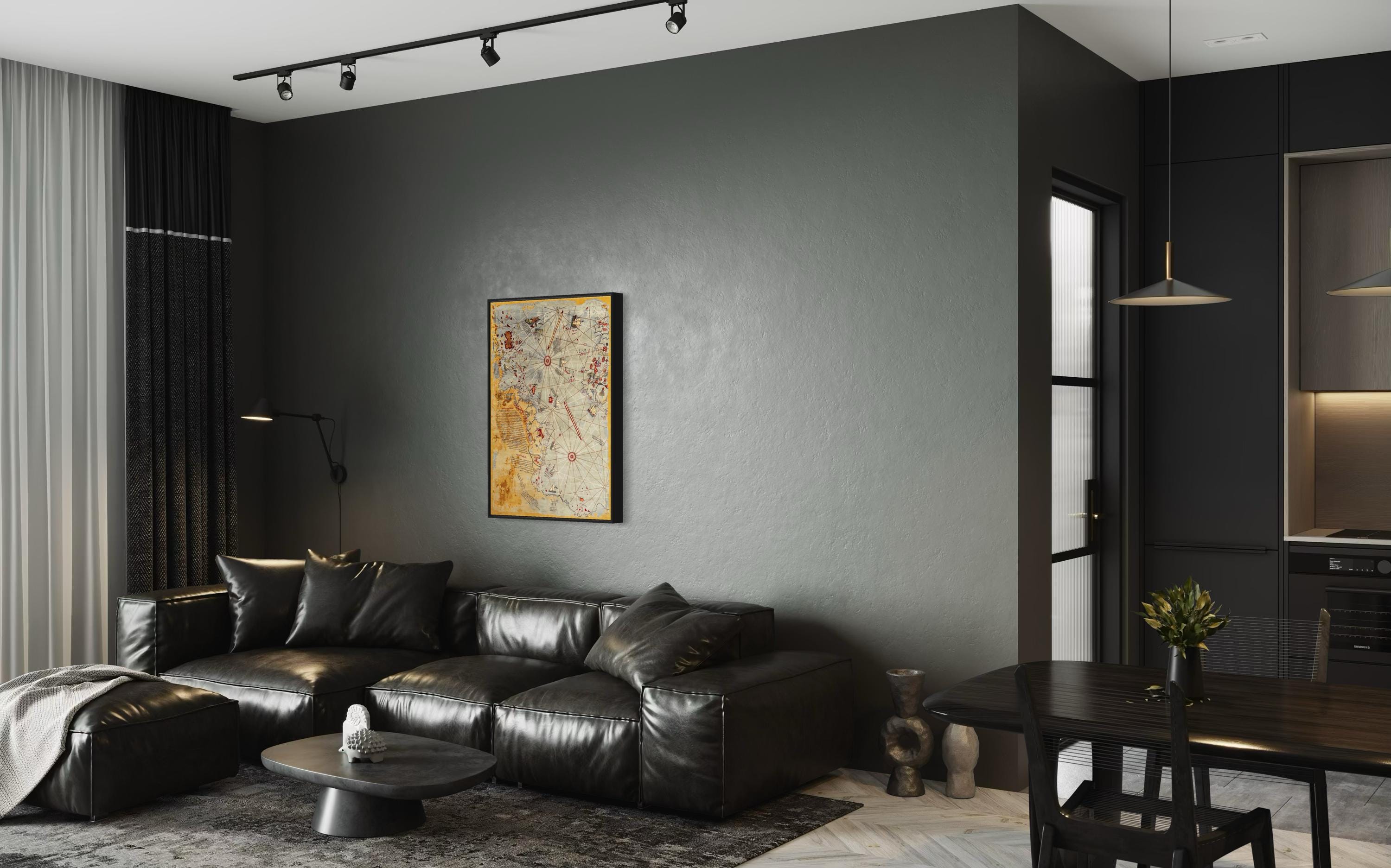 Piri Reis World Map Canvas Wall Art - Vintage Nautical Exploration ...