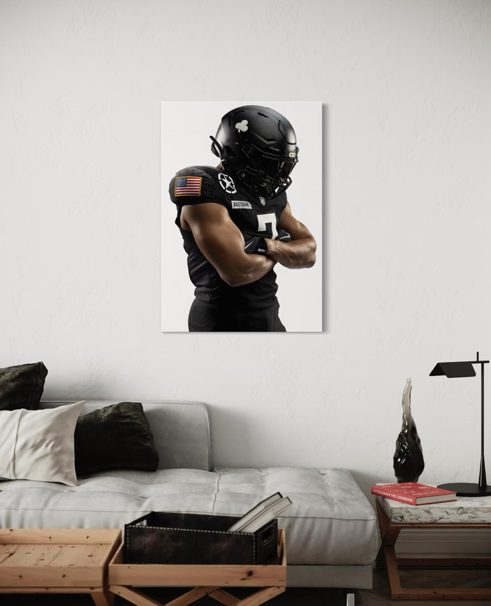 Army Football Player 7 Canvas Wall Art Army Navy Match Decor, Patriotic ...