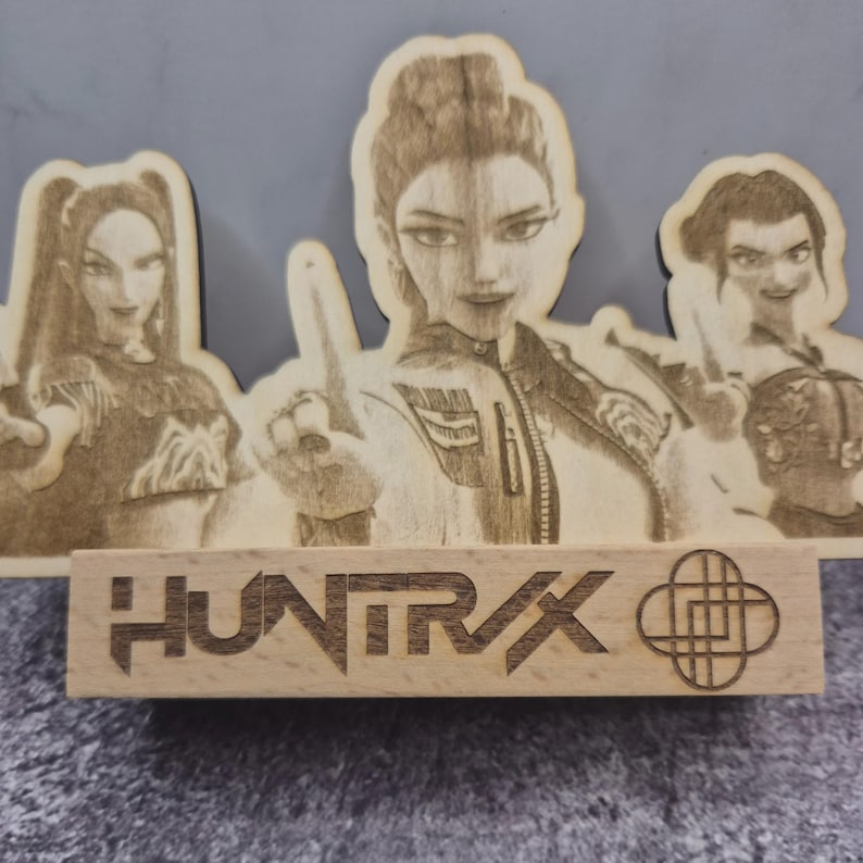 K-pop Demon Huntress Wooden Stand – Rumi Zoey Mira Anime Fan Art – Hand ...