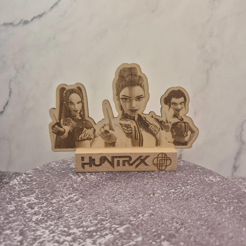 K-pop Demon Huntress Wooden Stand – Rumi Zoey Mira Anime Fan Art – Hand ...